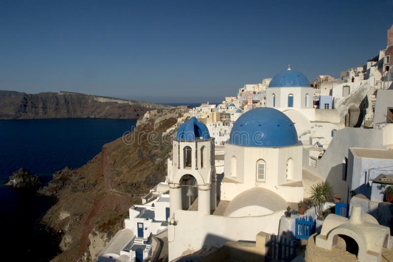 Typical Scene From The Greek Island Of Santorini Stock Photo - Image of ...