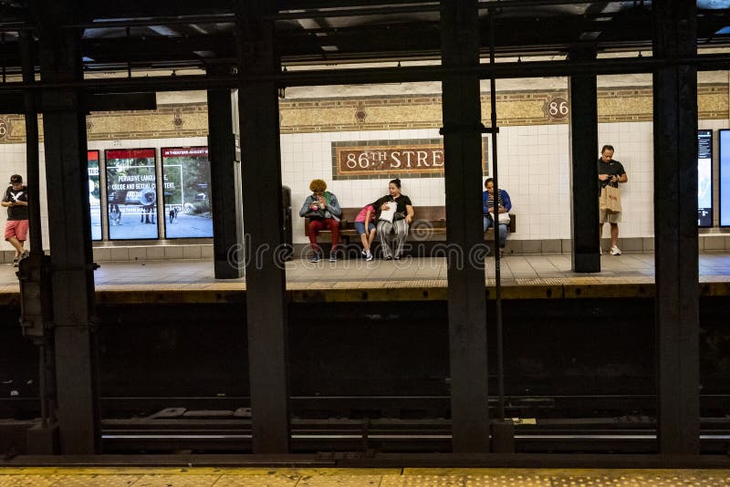 Typical Scene at New York Subway Editorial Stock Image - Image of white ...