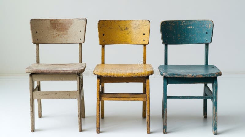 Typical School Chair on White Background in Three Views Stock Photo ...