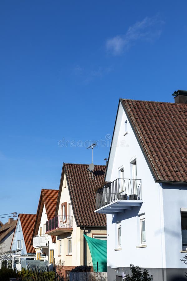 Typical Small Detached House in a German Town Stock Photo - Image of ...