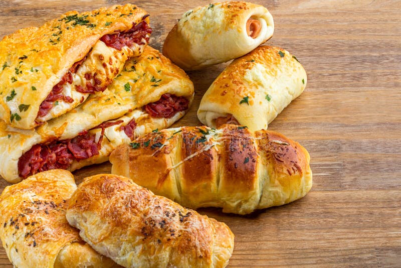 Typical Snacks from Brazil and Snacks from Italy. Selective Focus Stock ...