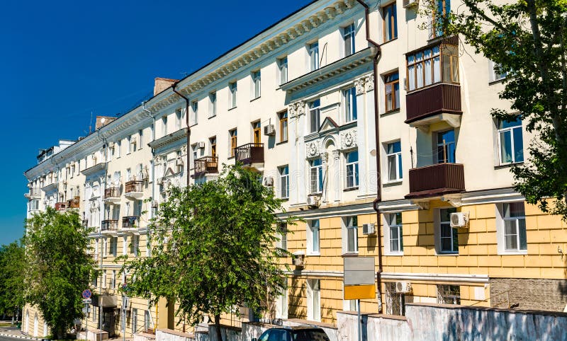 Typical Soviet Residential Building in Samara, Russia Stock Image ...