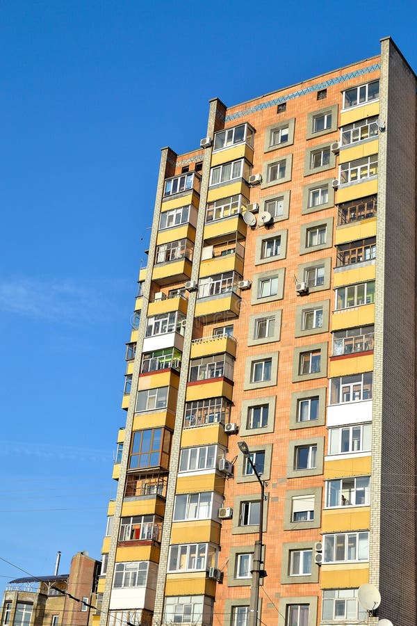 Typical Soviet Union Apartment Block Stock Image - Image of window ...