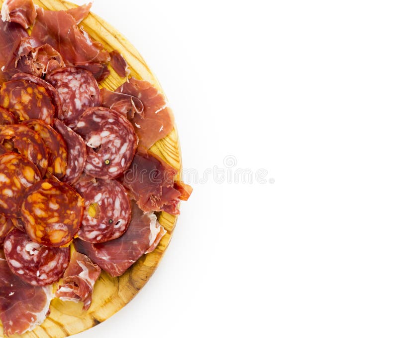 Typical Spanish Food with Ham and Sausage Stock Photo - Image of ...