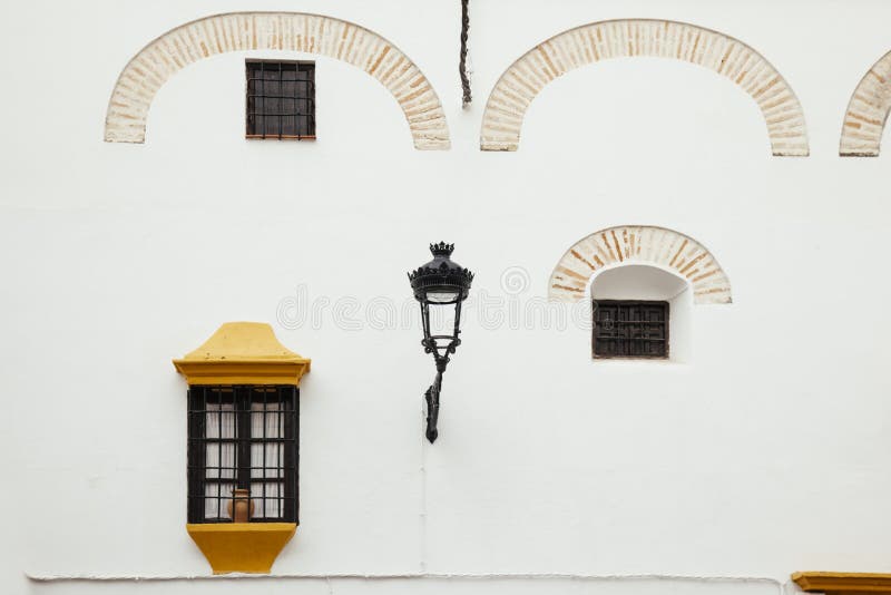 Typical Spanish House with Ancient Windows and Idilic Andalusian Stock ...