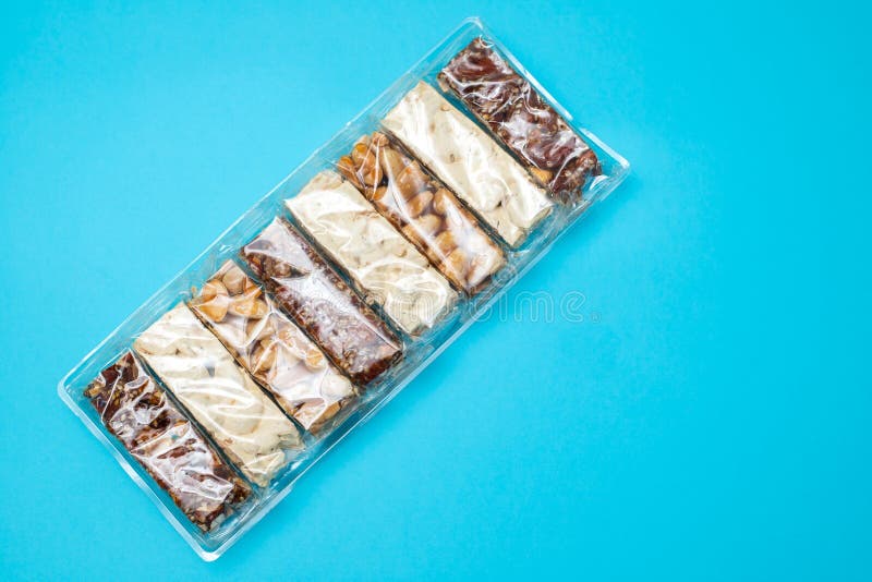 Typical Spanish Sweets with Nuts in Small Plastic Bag Stock Photo ...