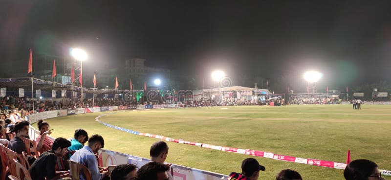 Typical Stadium Scene during Night Match Editorial Stock Image - Image ...