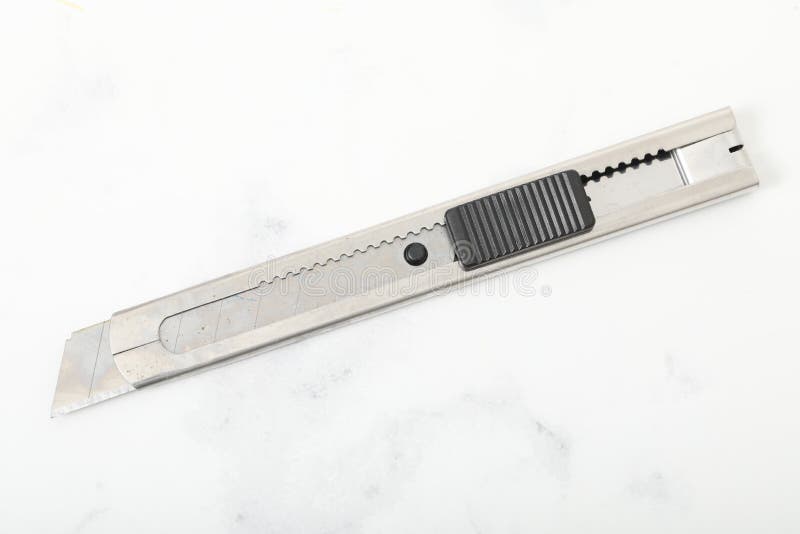 Typical Stainless Steel Office Paper Cutter. Box Cutter Stock Image ...