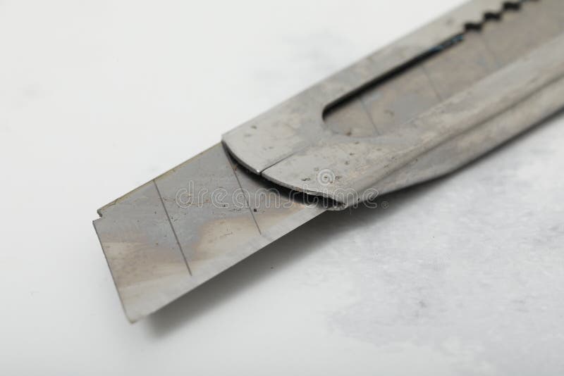 Typical Stainless Steel Office Paper Cutter. Box Cutter Stock Photo ...