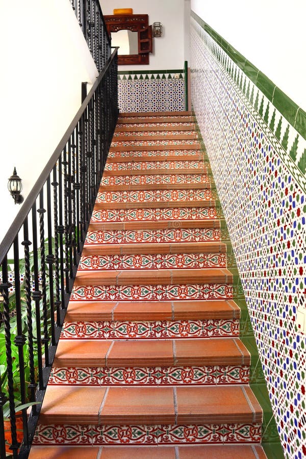 Typical Stairs in House in Cordoba, Spain Stock Photo - Image of ...