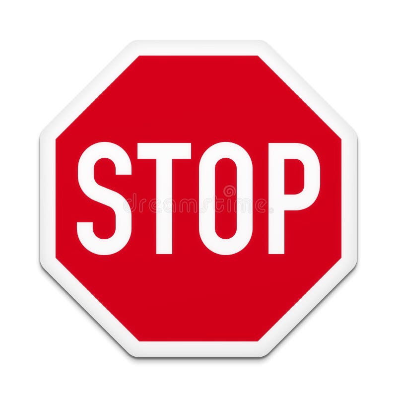 Typical stop sign stock illustration. Illustration of white - 75123498