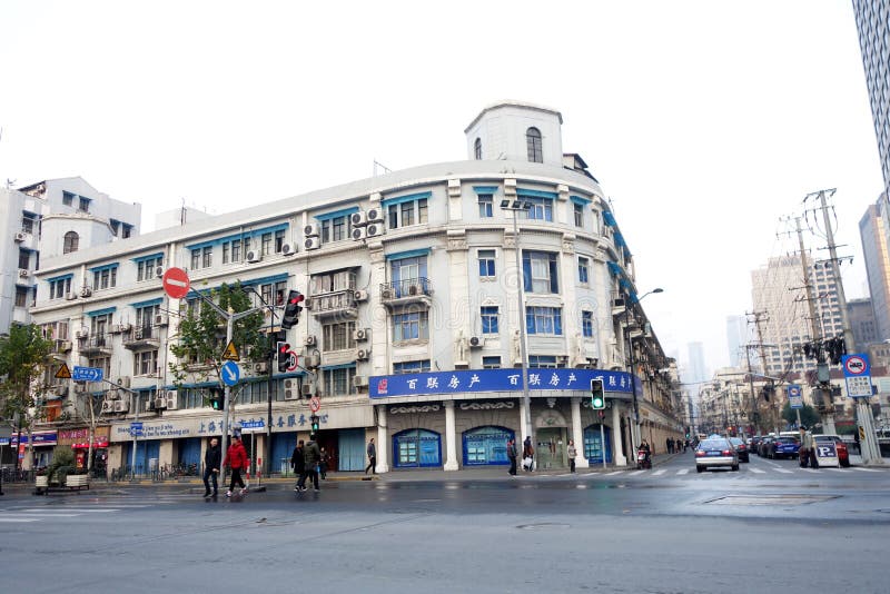 Typical Street View in Shanghai, China. Editorial Stock Photo - Image ...