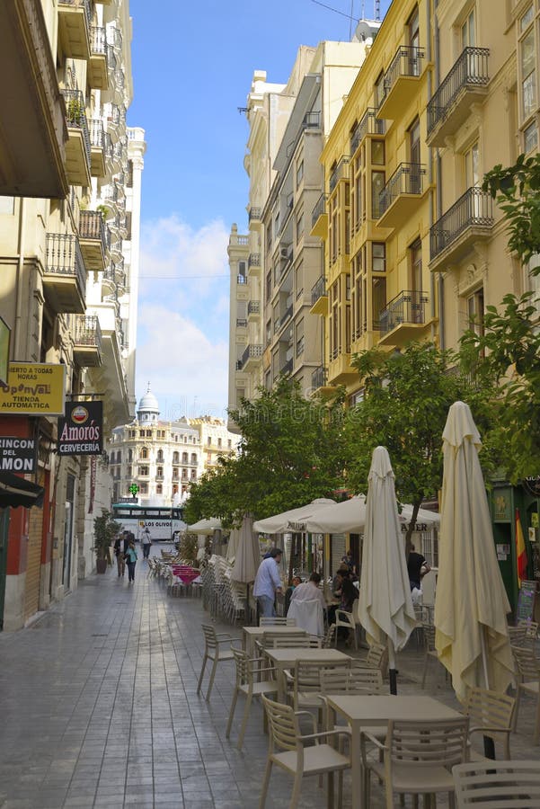 Typical Streets of Valencia Editorial Image - Image of restaurants ...