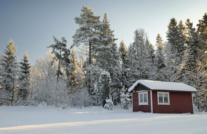 Typical Swedish Winter Landscape Stock Image - Image of snowy, frosty ...