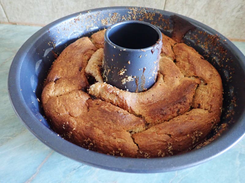 Typical Sweet Baked Babovka Round Cake Stock Photo - Image of kouglof ...