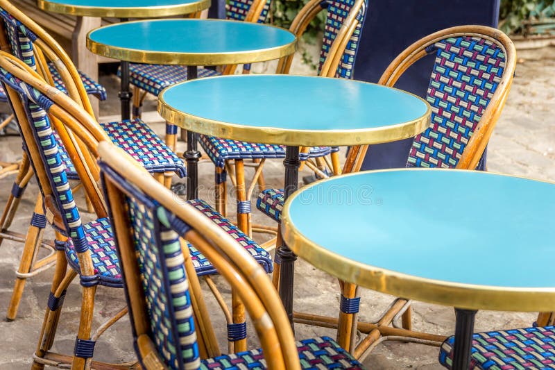 Typical Table and Chairs in the Streets of Paris Stock Image - Image of ...
