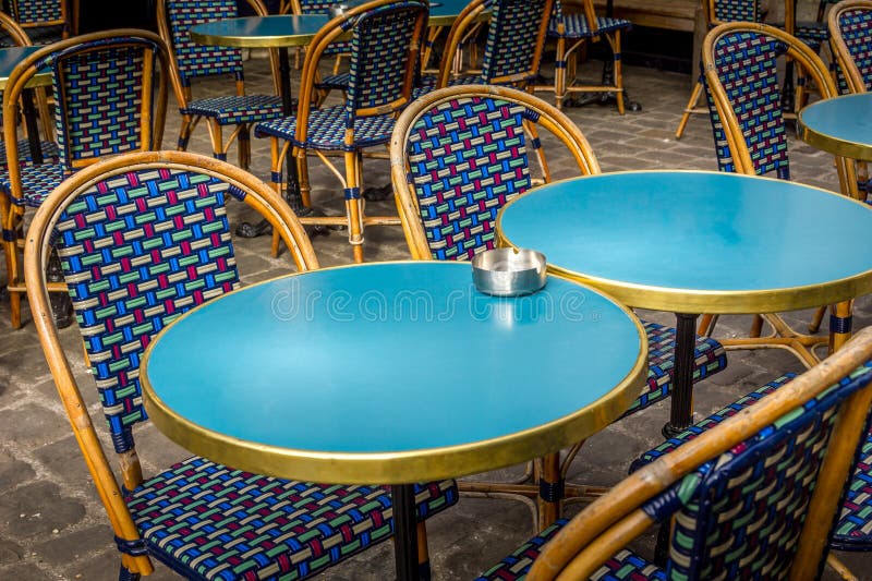 Typical Table and Chairs in the Streets of Paris Stock Image - Image of ...