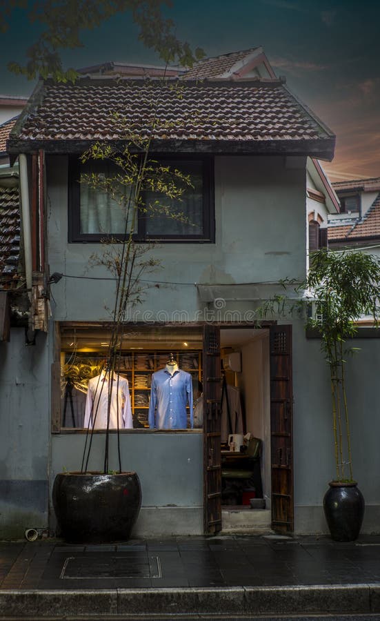 A Typical Tailor Shop in the French Concession in Shanghai, China Stock ...