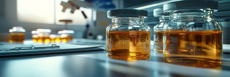 Typical Test Tubes in a Lab with Yellow Liquid. Stock Image - Image of ...