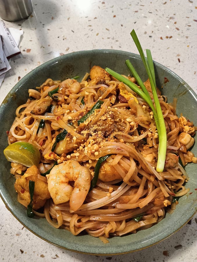 Typical Thai Food Pad Thai Seafood Stock Image - Image of typical ...