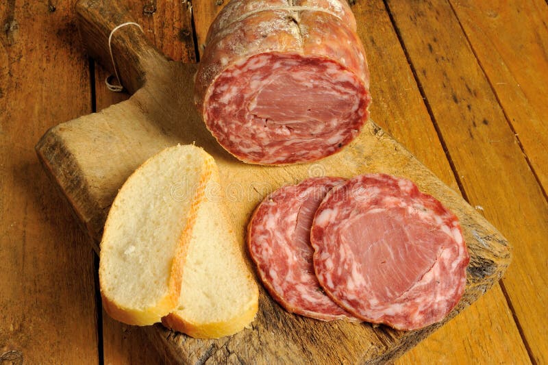 Traditional Italian Salami and Sandwich Stock Image - Image of pepper ...