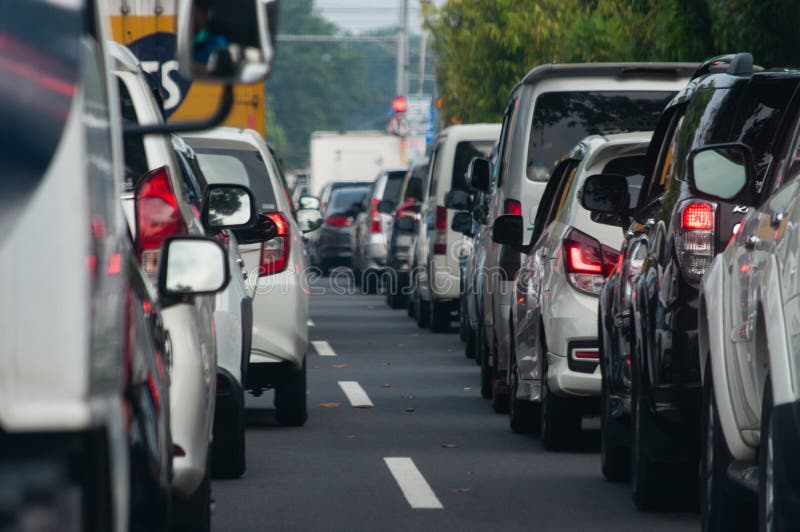 Typical Traffic Jam in Yogyakarta, Indonesia Stock Image - Image of ...