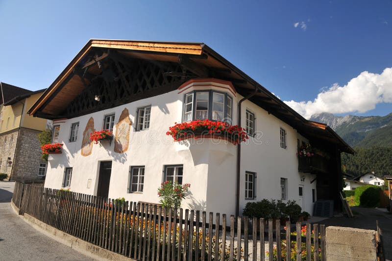 Typical tyrolean house stock photo. Image of property - 11025606