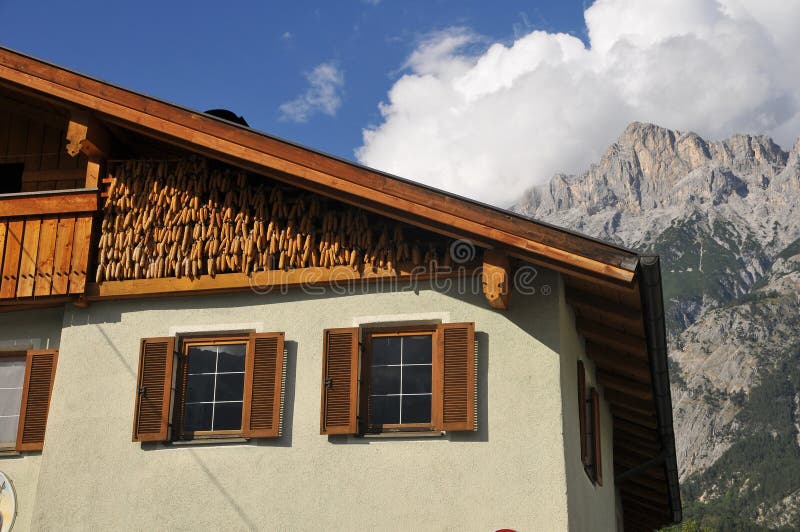 Typical tyrolean house stock photo. Image of property - 11025606