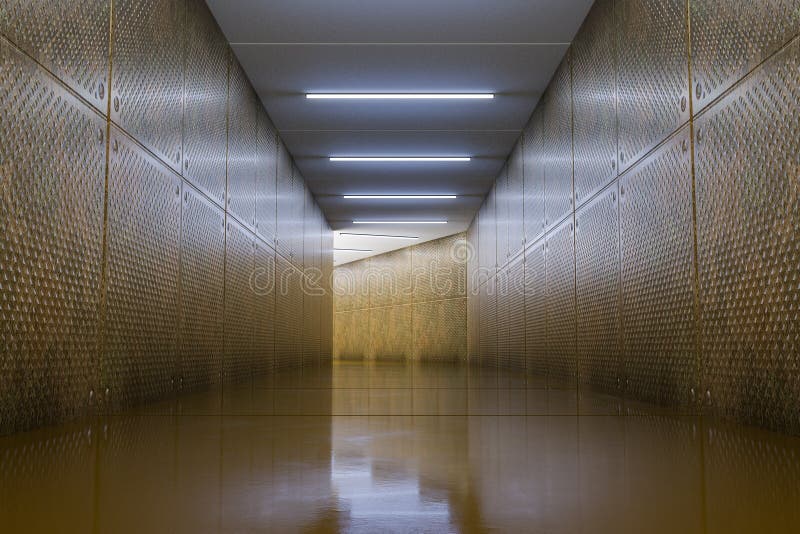 A Typical Underground Corridor Background Stock Illustration ...
