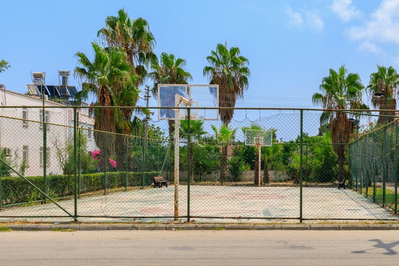 A Typical Urban Public Playground. Background with Selective Focus and ...