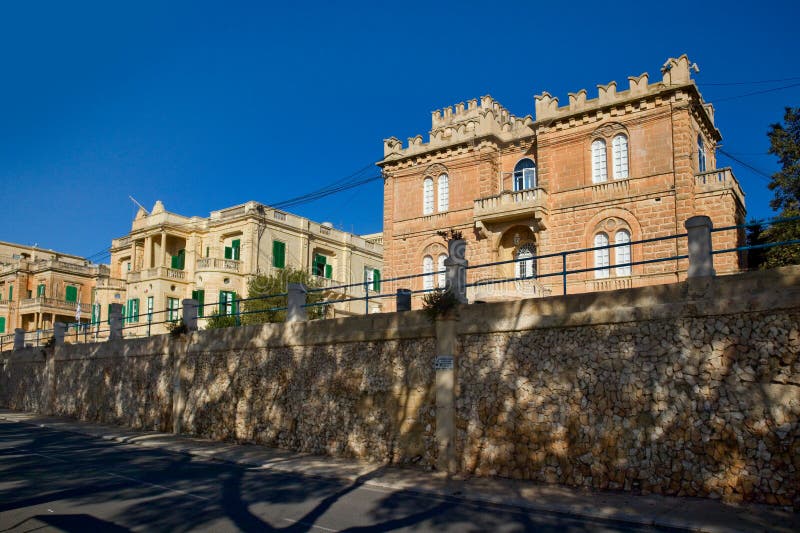Typical Villa in Downtown in Msida, Malta Stock Photo - Image of town ...