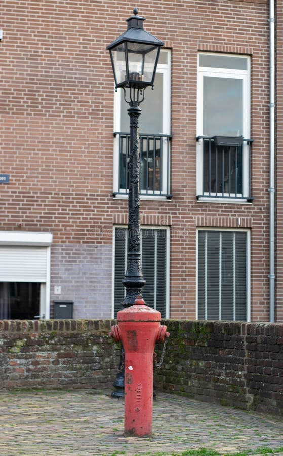 A Typical Vintage Dutch Red Hydrant Stock Photo - Image of fire ...