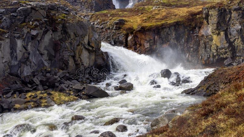 Typical Water Fall from Melting Glaciers in Iceland Countryside Stock ...