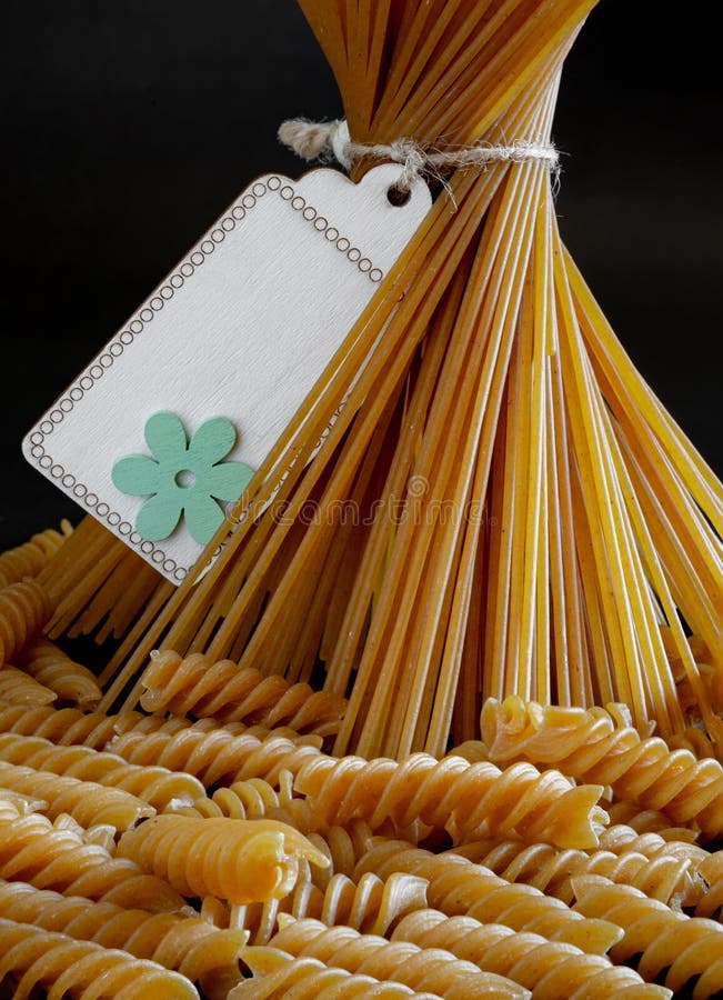 Typical Wholemeal Fusilli and Spaghetti Pasta Stock Image - Image of ...