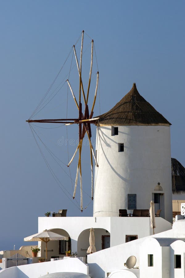 Typical windmill in Oia stock image. Image of landsmark - 27867493