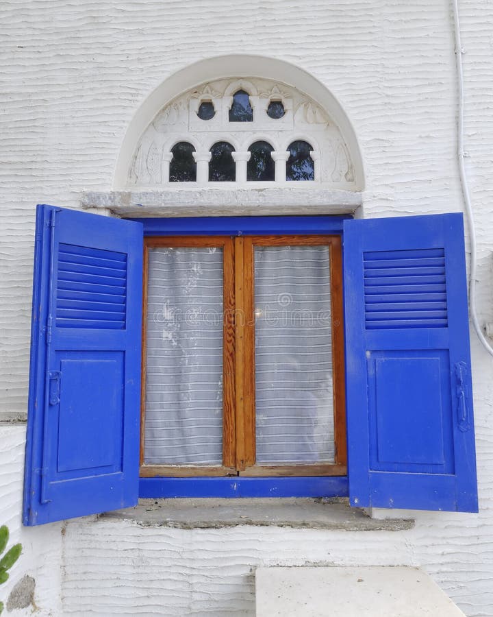 Typical Window of Mediterranean Island House Stock Photo - Image of ...