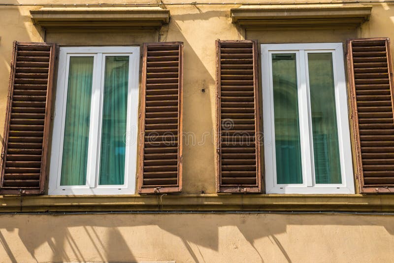 Typical Windows of Florence Architecture in Monumental Building ...
