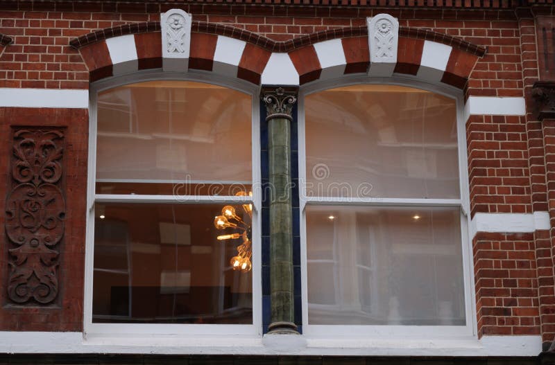 Typical Windows of a London Building Stock Image - Image of england ...