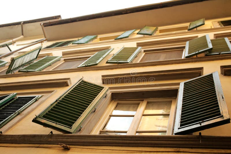 Typical Windows with Venetian Blinds in Firenze, Italy Stock Image ...