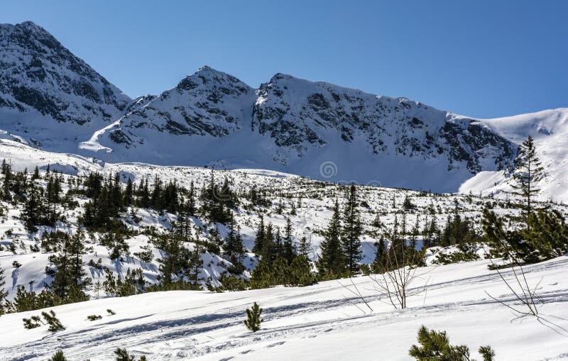 Typical Winter Mountain Landscape As Seen from the Valley Stock Image ...