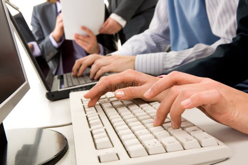 Typing stock photo. Image of busy, feminine, clerk, convention - 12599910