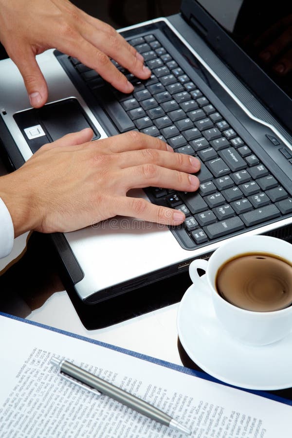 Typing stock photo. Image of business, laptop, computer - 18002626
