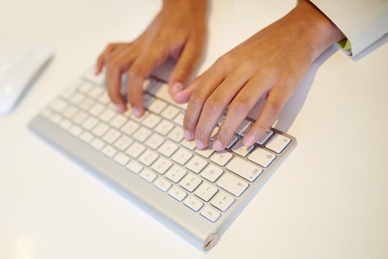 Typing Away. a Womans Hands on a Computer Keyboard. Stock Photo - Image ...