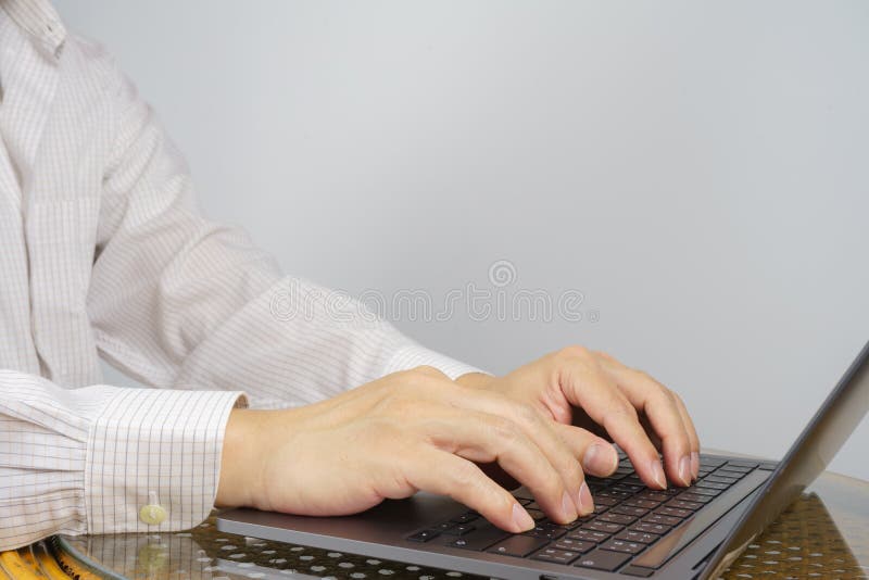 Typing the Button of the Computer at Home Stock Image - Image of ...
