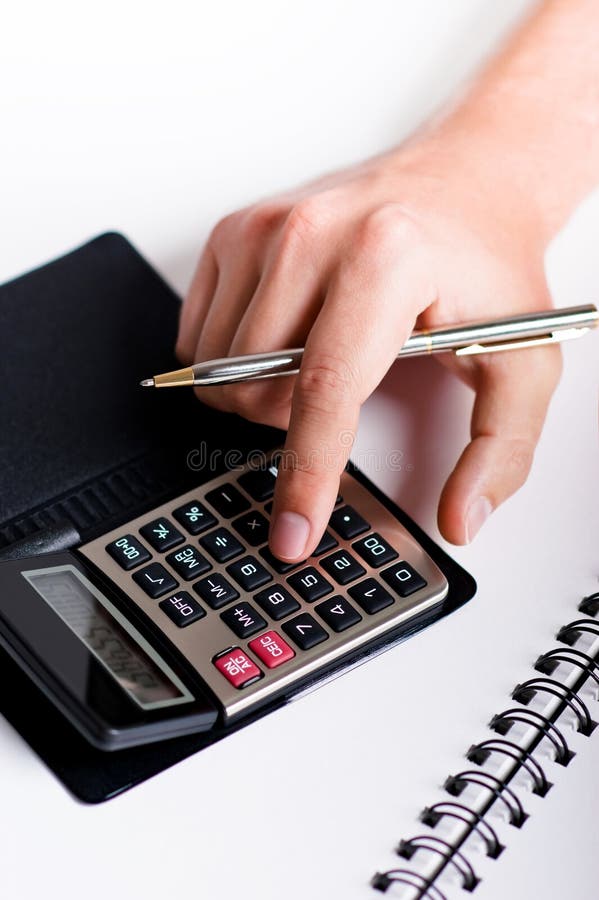 Typing on calculator stock image. Image of calculate - 10776701