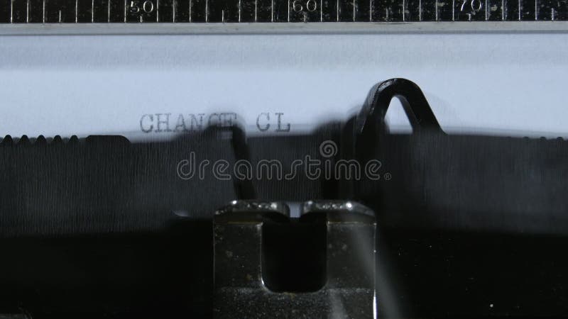 Typing CHANGE CLIMATE with an Old Manual Typewriter Stock Footage ...