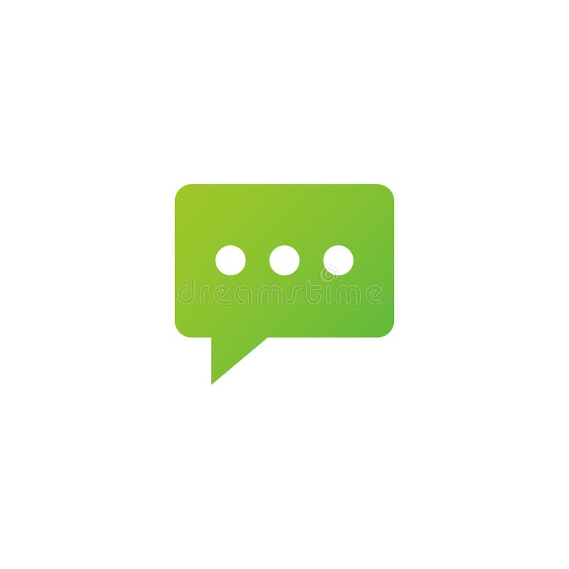 Typing in a Chat Bubble. Green Comment Sign Symbol. Stock Vector ...