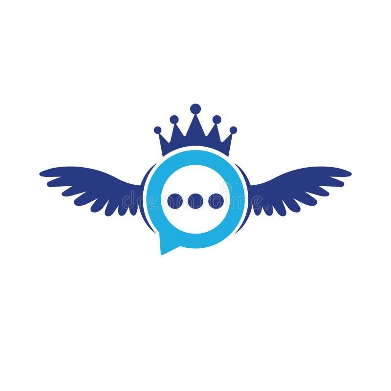 Typing in a Chat Bubble Icon with Wings Stock Vector - Illustration of ...