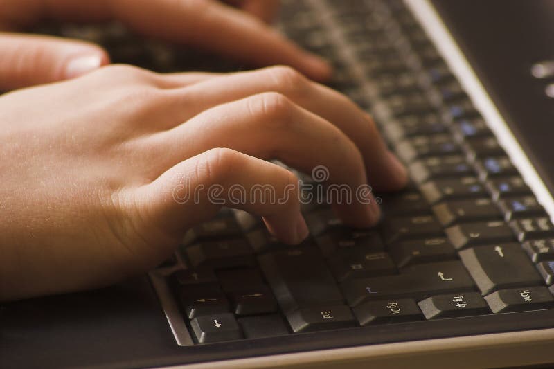 Typing on computer stock image. Image of business, hand - 2101395