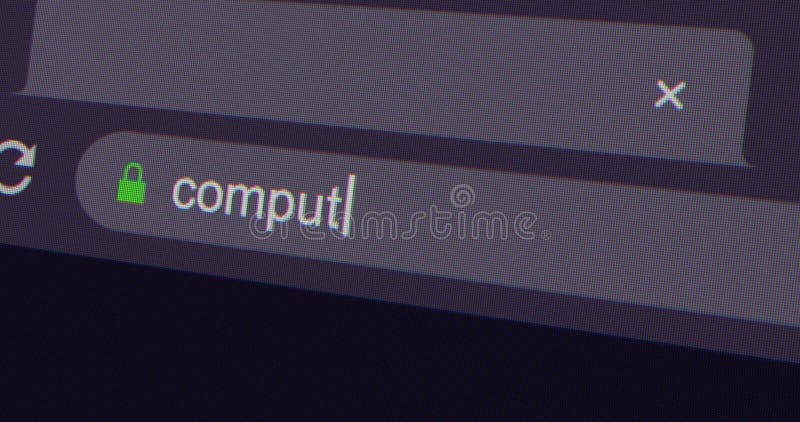 Typing Computer into Address Bar Search Screen Animation, Screen View of Search Page Stock Video ...